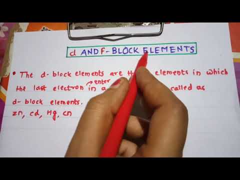 D and F block elements -defination and position of d block elements in ...
