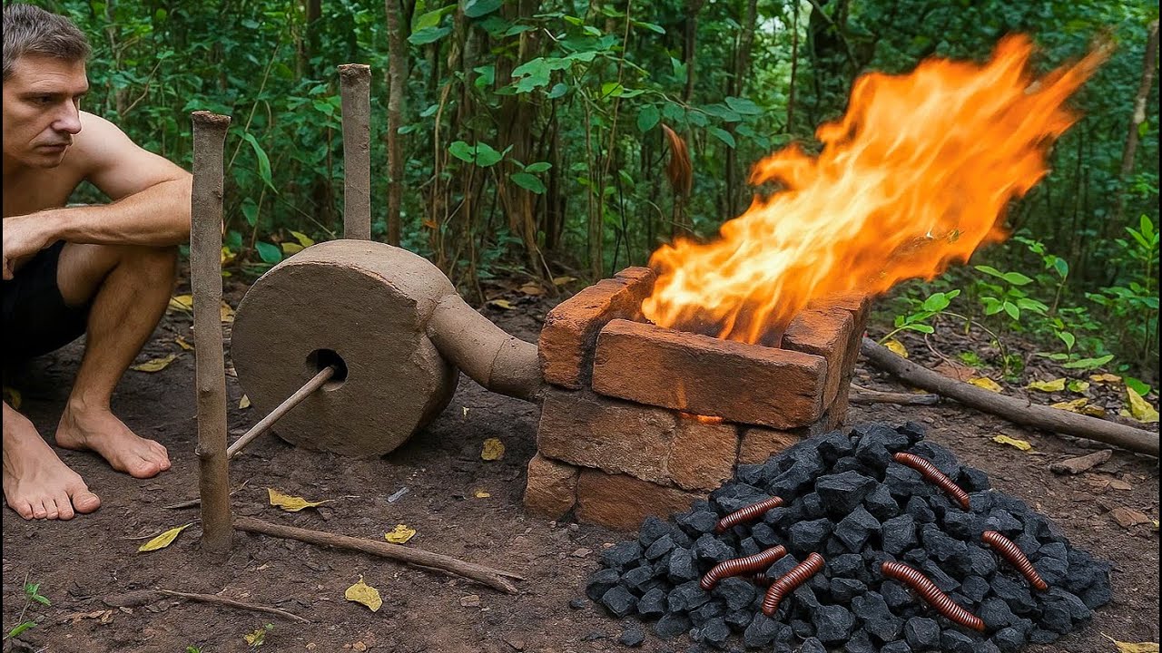 Primitive invention - How to make charcoal from tree stumps using ...