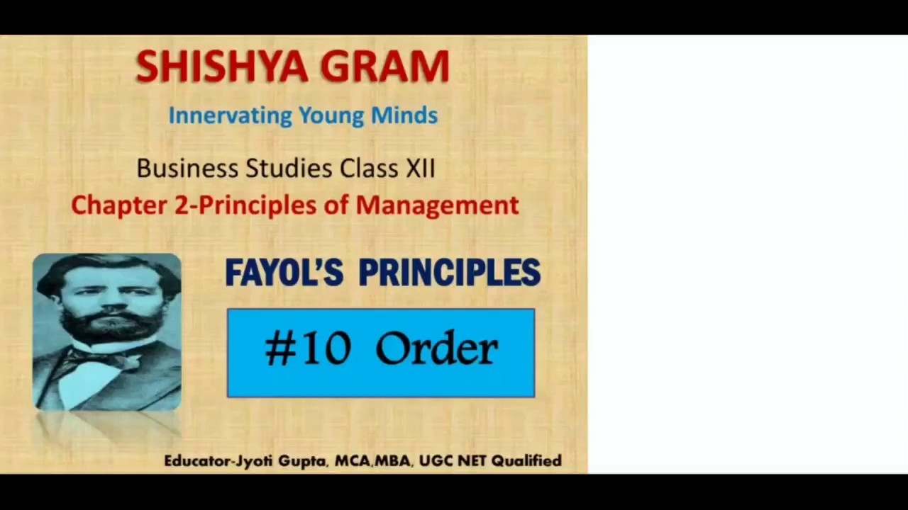 Order I Fayol's principles I Class XII - YouTube