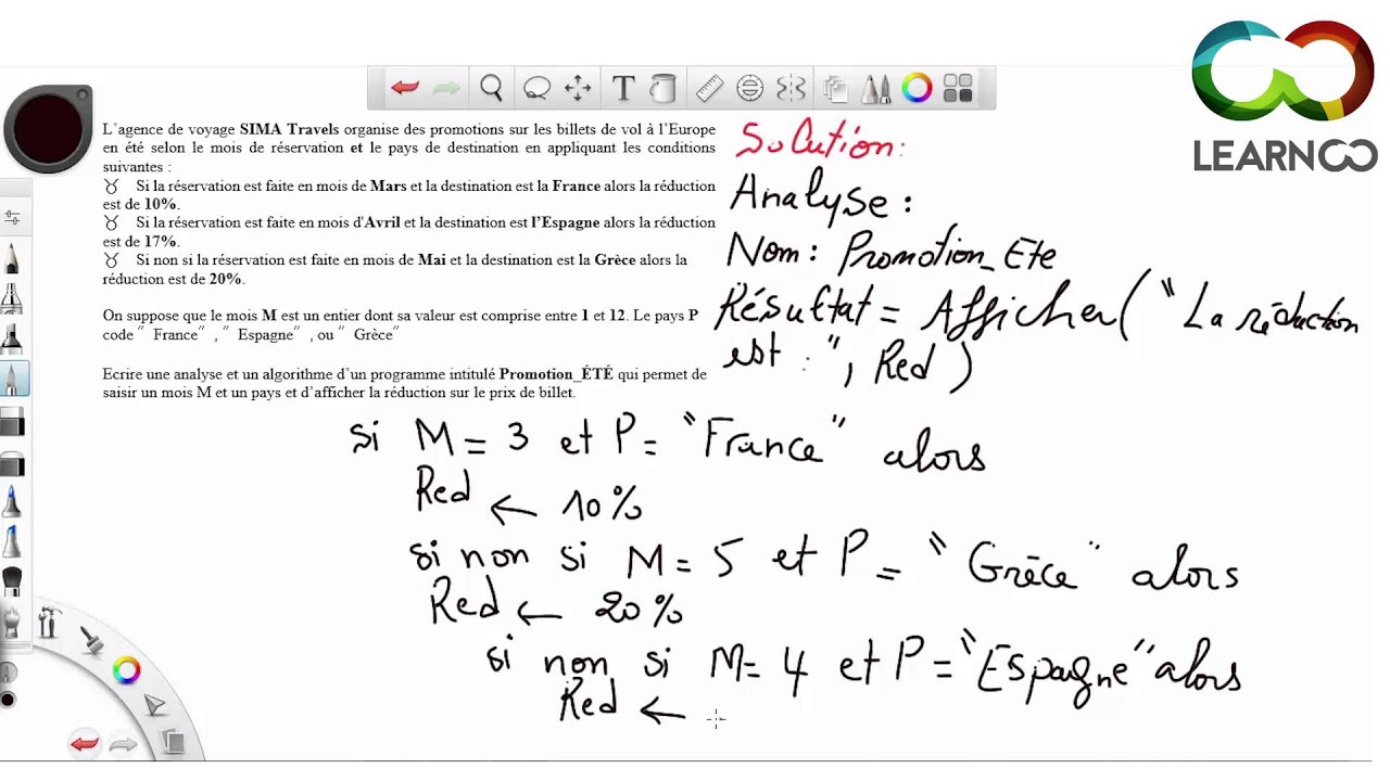 Exercice chapitre Les structure de contrôle conditionnelles - YouTube
