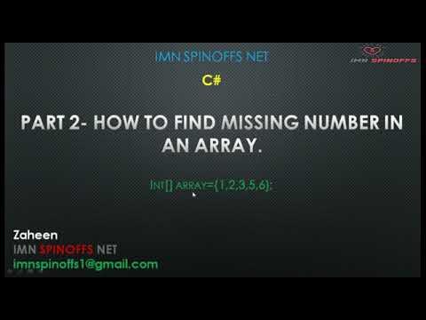 How To Find Missing number in Array in C# || Get Missing Number In List in C# - YouTube