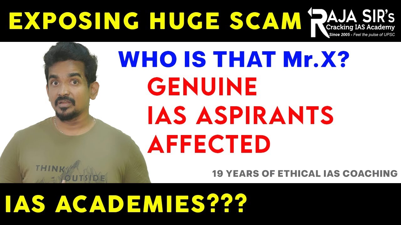 SCAM AFFECTING IAS ASPIRANTS? | AN EYE OPENER & RED ALERT | Raja Sir's ...
