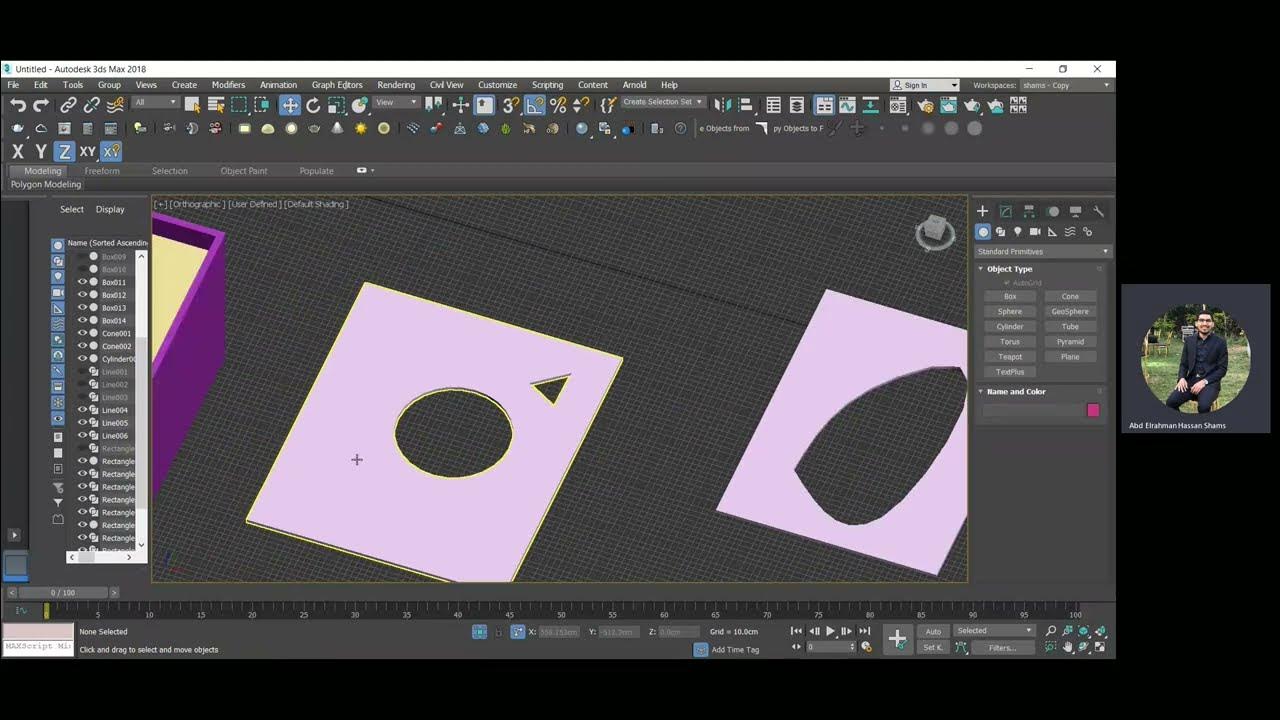 3d objects, 2d shapes, snap and edit spline in 3ds Max - YouTube