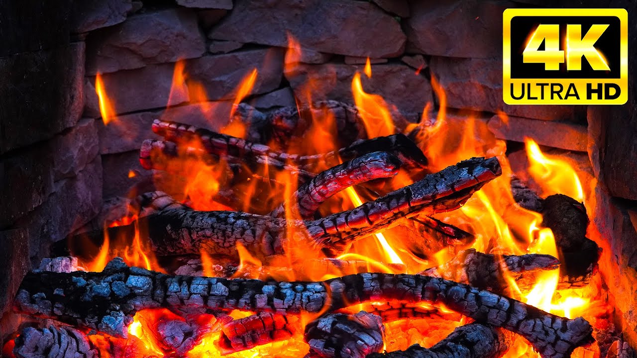 Beautiful Fireplace Burning Video 4K UHD 10 HOURS 🔥🔥 Relaxing Fireplace ...