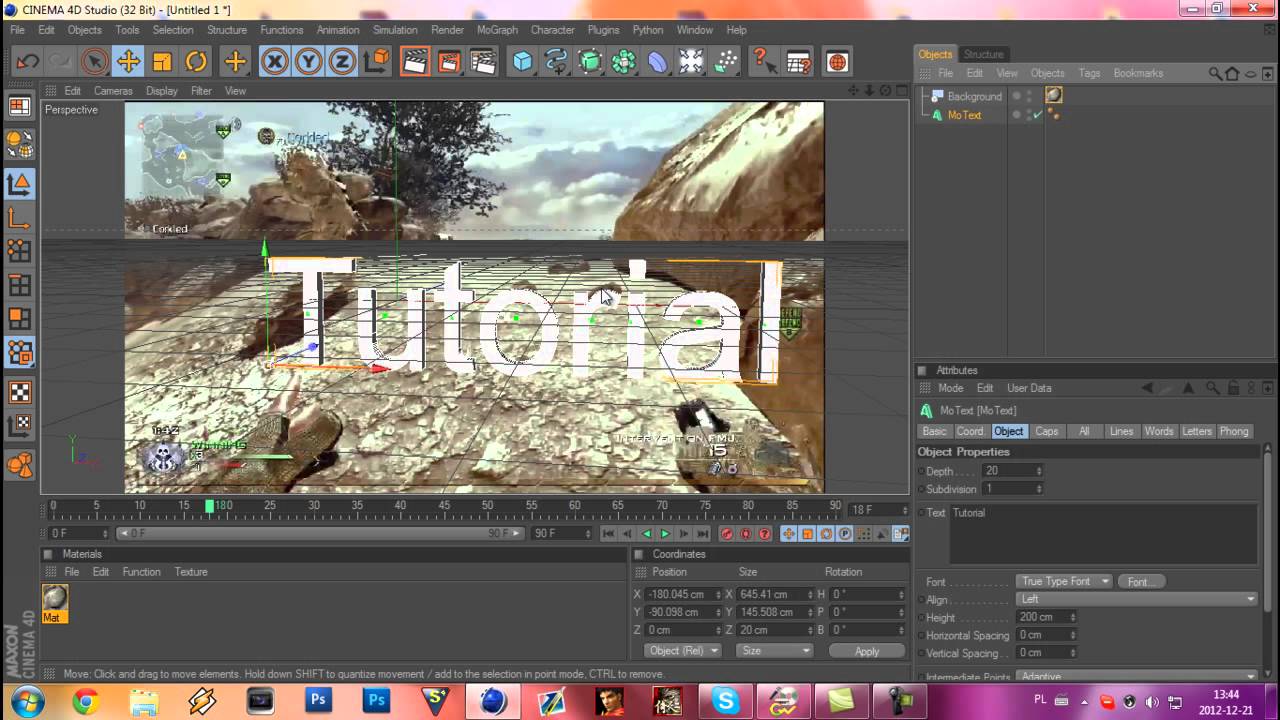 [05] Cinema 4d Tutorial | Jak dodac film do cinemy 4d/How add video to ...