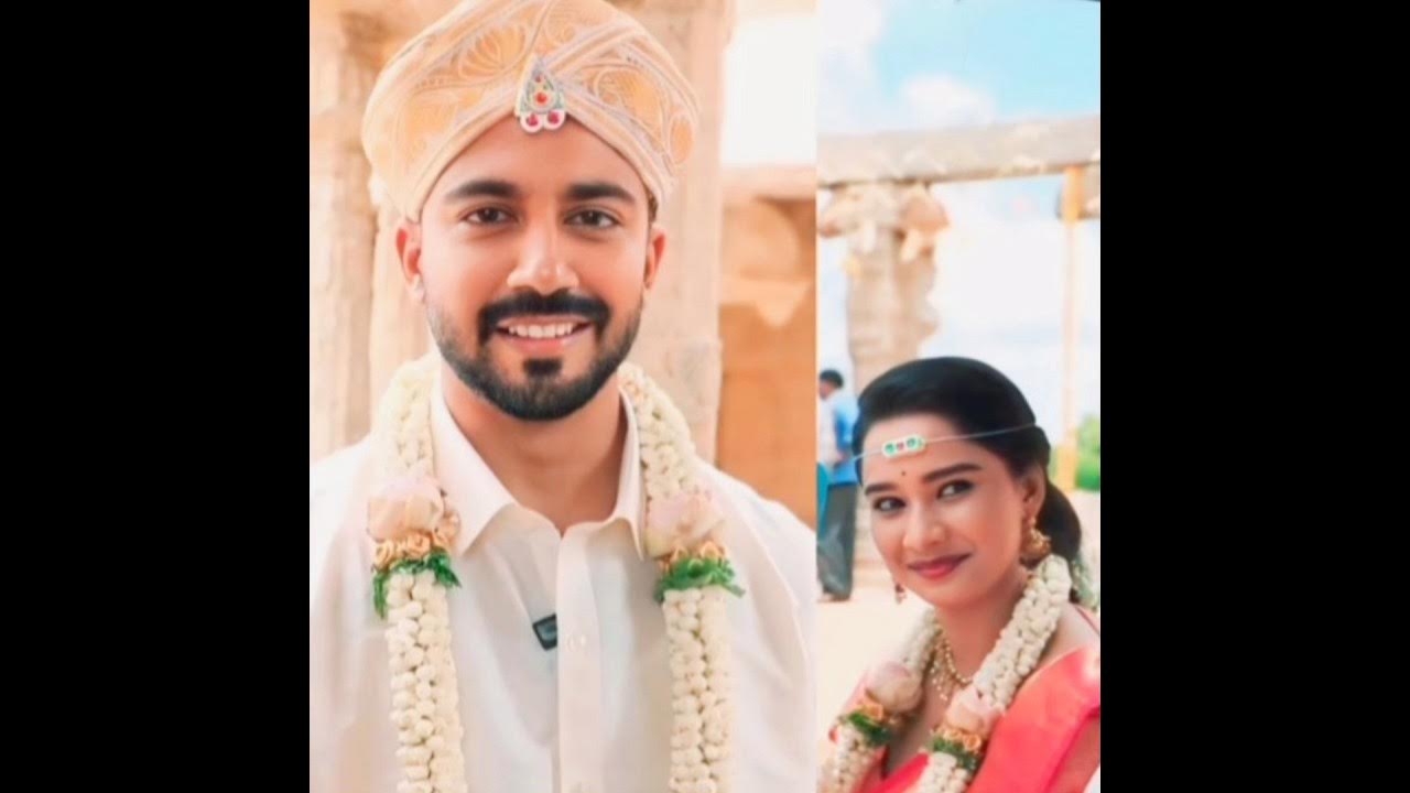 Satyabhama Serial Fame Krish Niranjan Bs Wedding Photos Youtube