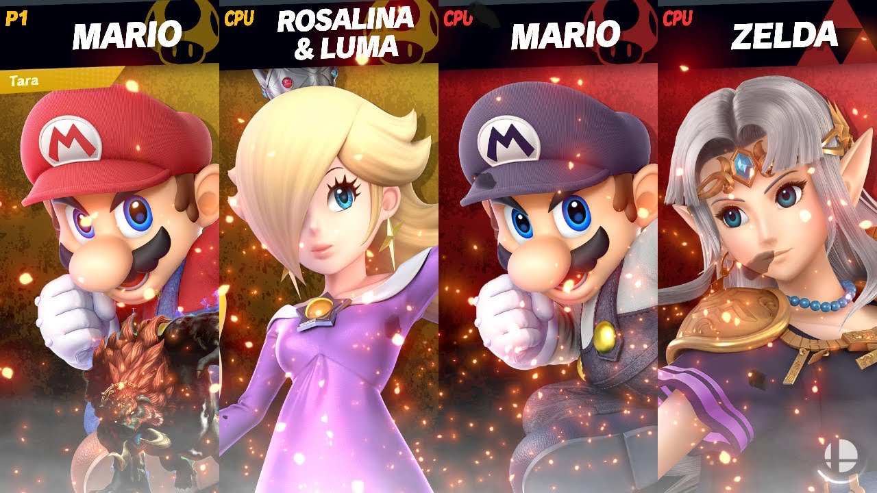 SSBU - Mario (me) & Purple Rosalina vs Fake Mario & Fake Zelda - YouTube