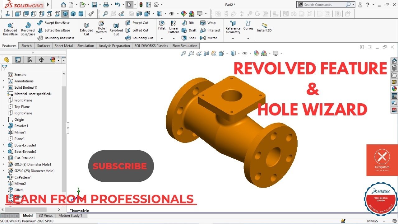Solidworks Basics: Revolved & Hole Wizard For Beginners - YouTube