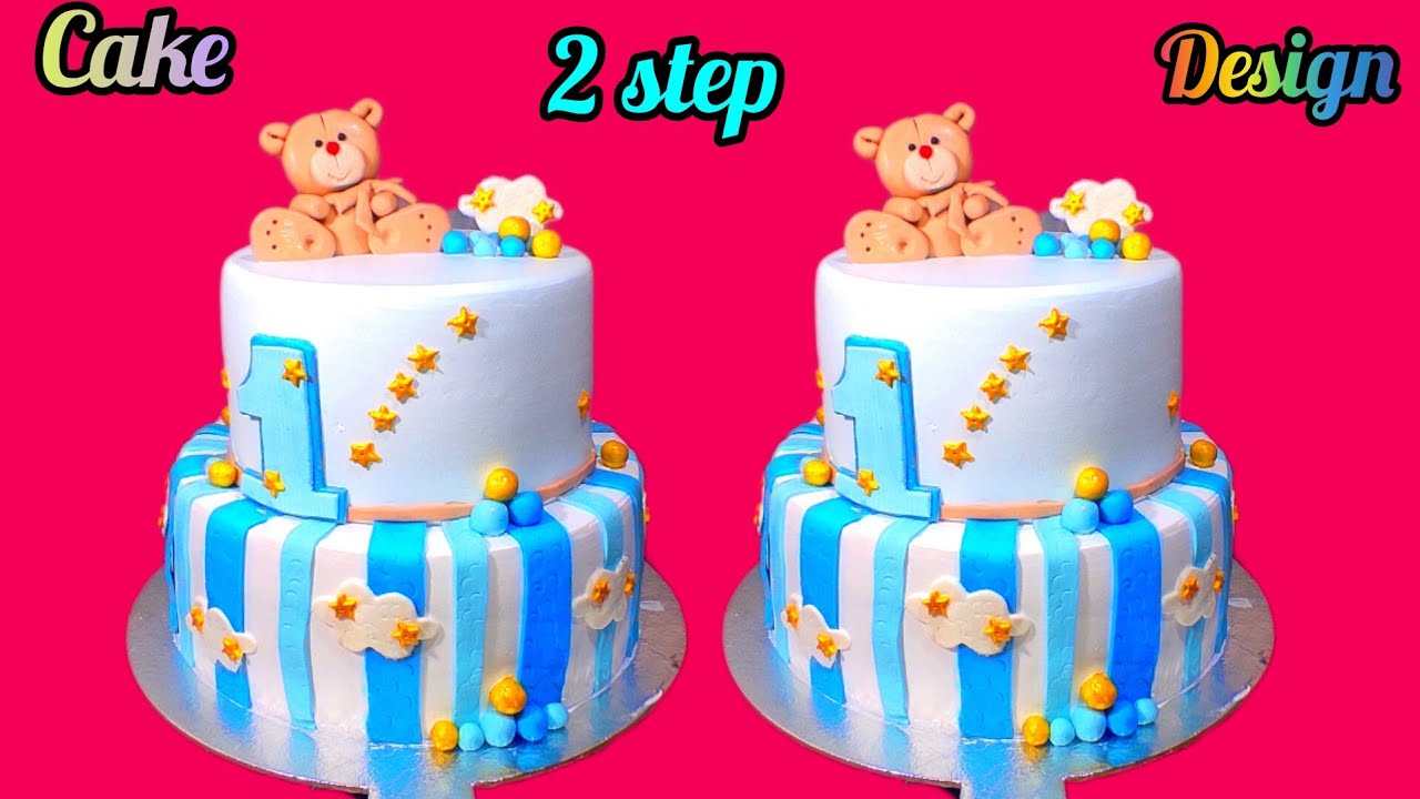 step 2 cake design | beautiful cake design | how to make two layer cake ...