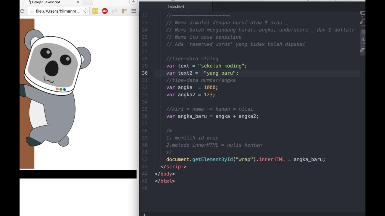 #5. Lebih Dalam Mengenai Variabel ( Belajar JavaScript Untuk Pemula ...