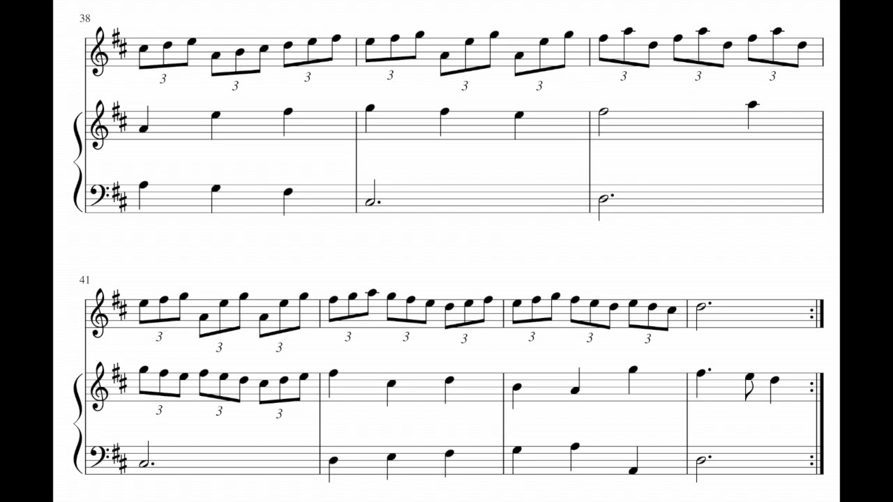 M Blavet Sonata 2 Op 3 3rd Mov Menuet Con Variazioni For Flute And B