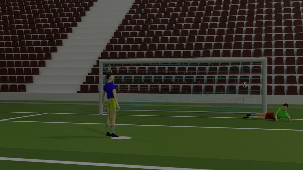 Blender football penalty shot animation - YouTube