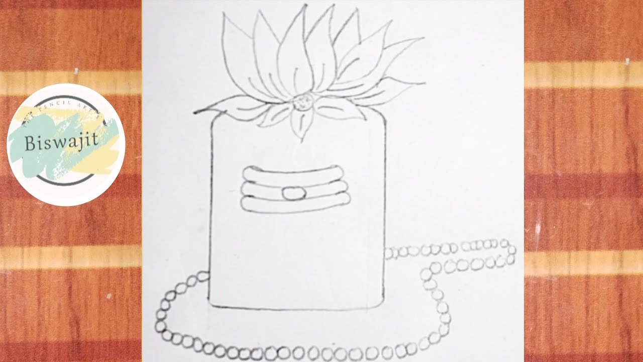 Mala drawing for shivling | easy lord lord Mahadev flower drawing ...