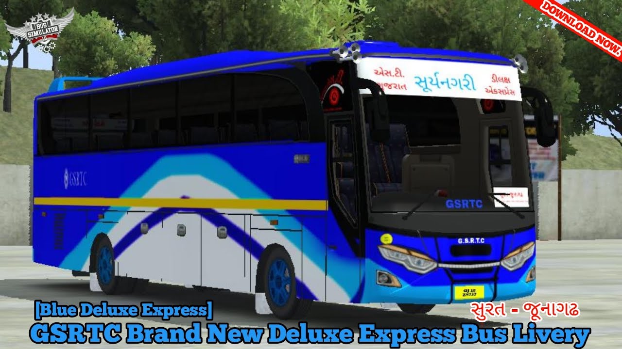 GSRTC Brand New Deluxe Express Bus Livery For bussid [Blue Deluxe ...