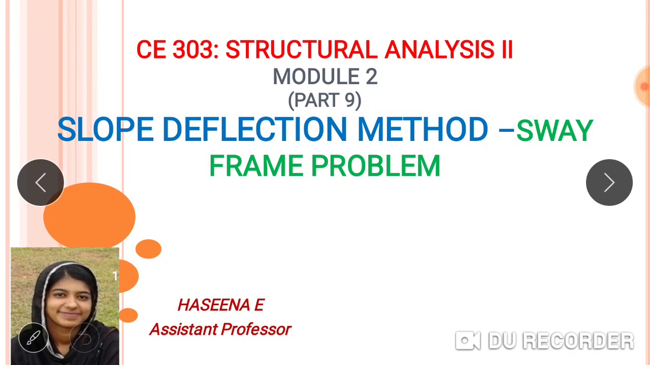 Slope deflection method- sway frame analysis - YouTube