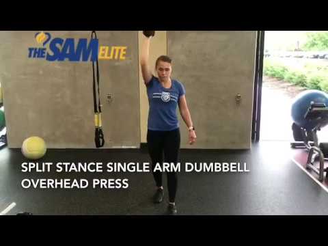 Split Stance Single Arm Dumbbell Overhead Press - YouTube
