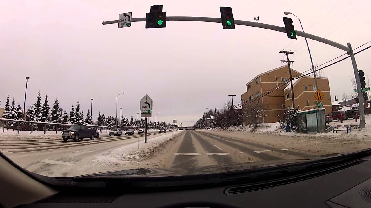 WINTER DRIVE - SPENARD ROAD TO DOWNTOWN - Anchorage Alaska - Gopro ...