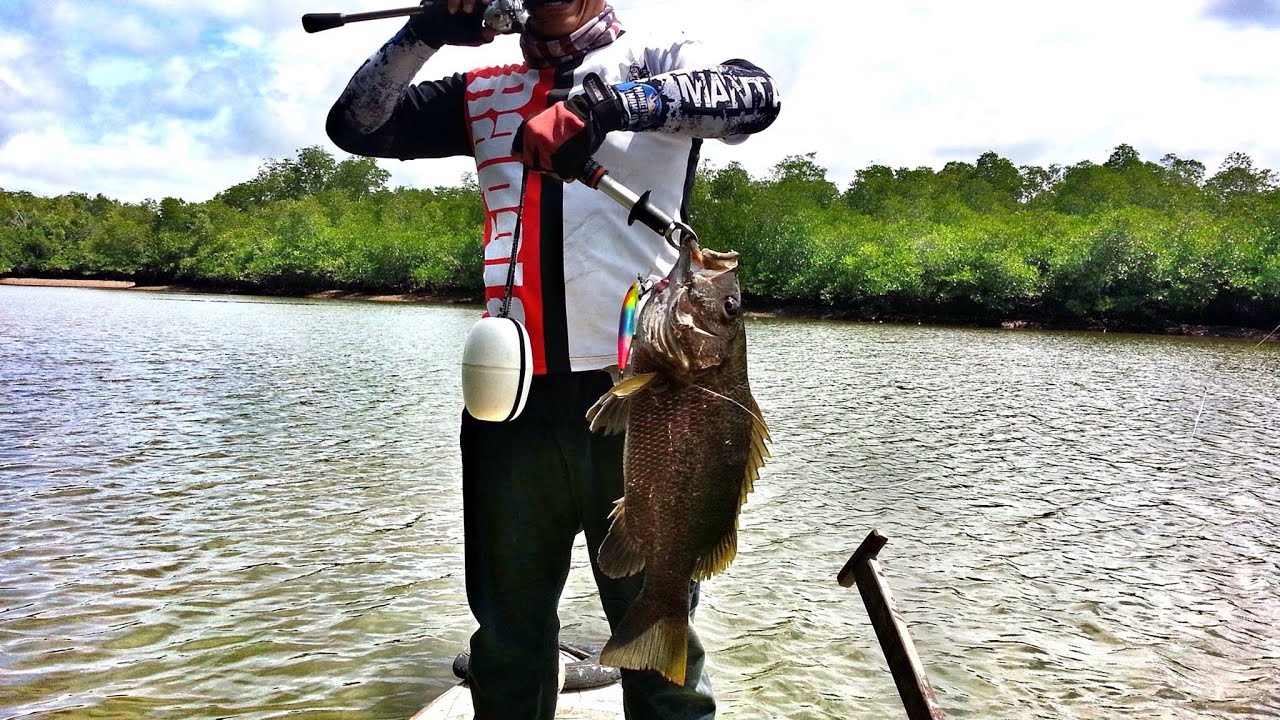 Mancing Ikan Kakap Hitam Muara Balikpapan - PPU #BorneoBlackBass - YouTube