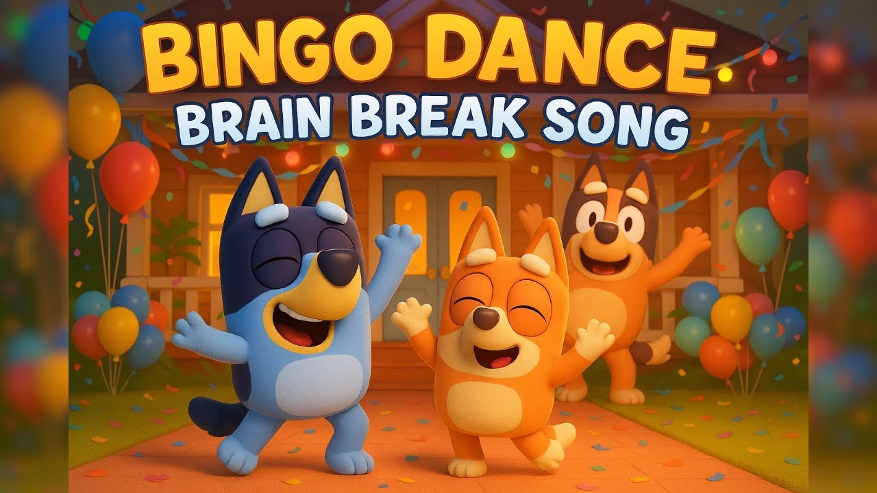 Bluey and Bingo Dance Brain Break Song | Fun Family Dancing and ...