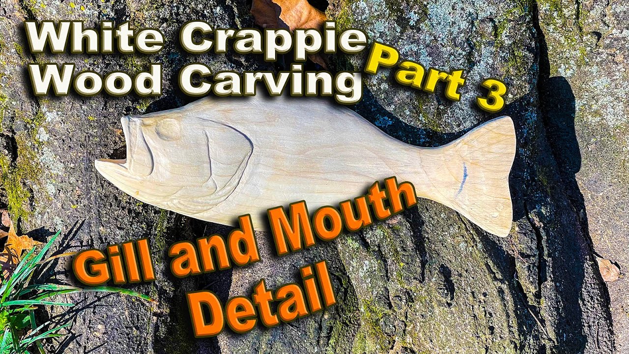 White Crappie Wood Carving part 3 carving head detail - YouTube