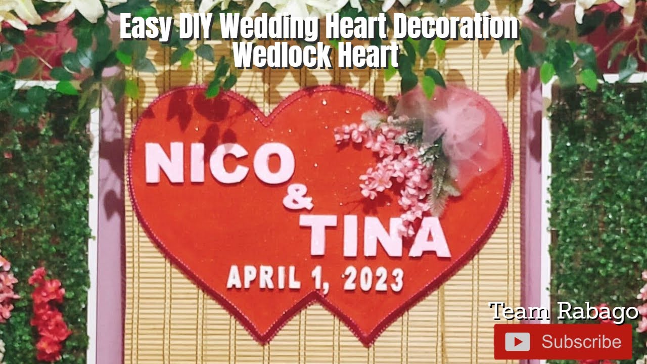 Easy DIY Wedding Heart Decoration/Wedlock Heart - YouTube