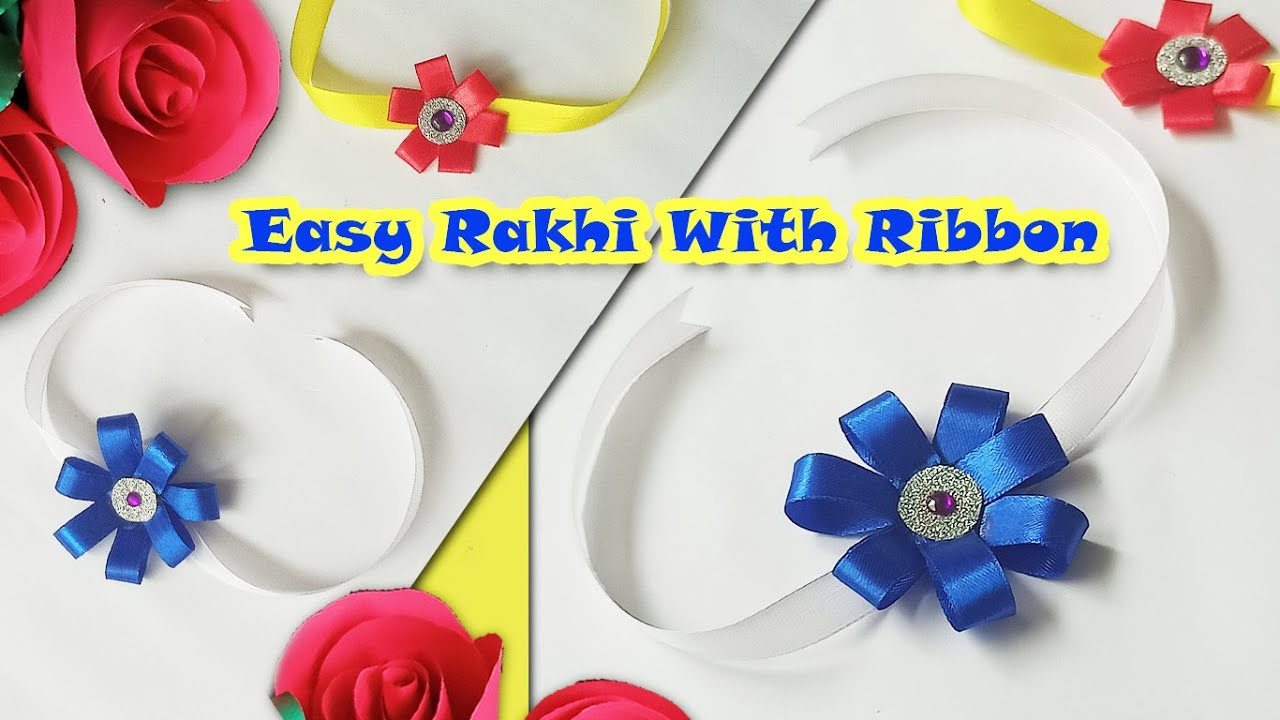 Ribbon Rakhi | How to make Rakhi at Home | Rakhi Making - YouTube