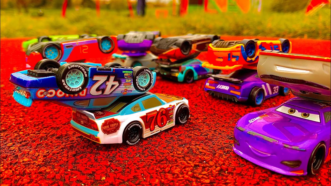 Disney Cars Slide Down The Slide In The Playground-#lightningmcqueen # ...