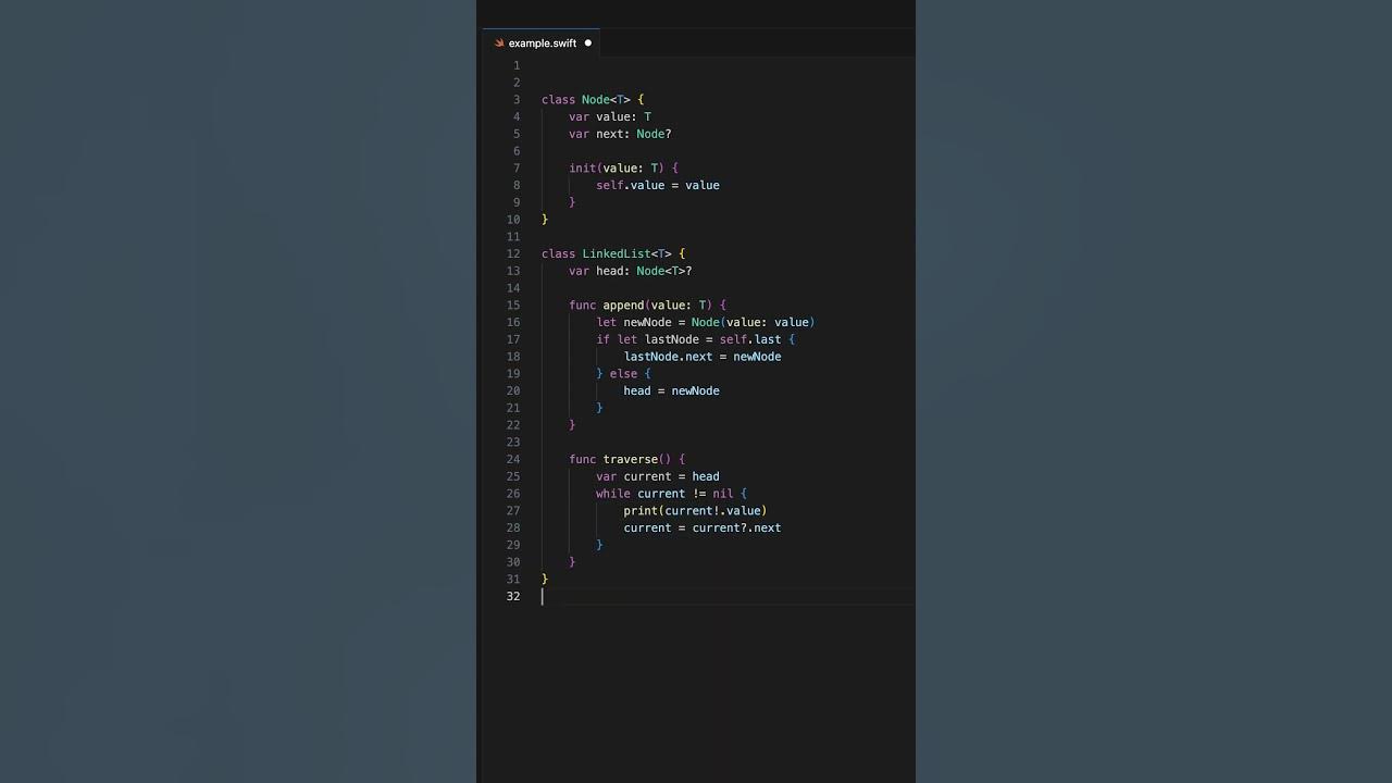 How To Implement Linkedlist In Swift Swiftcode Programming Youtube