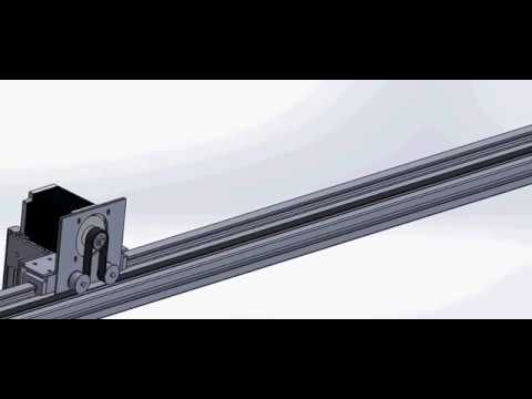 Open end belt drive cnc solidworks simulation - YouTube