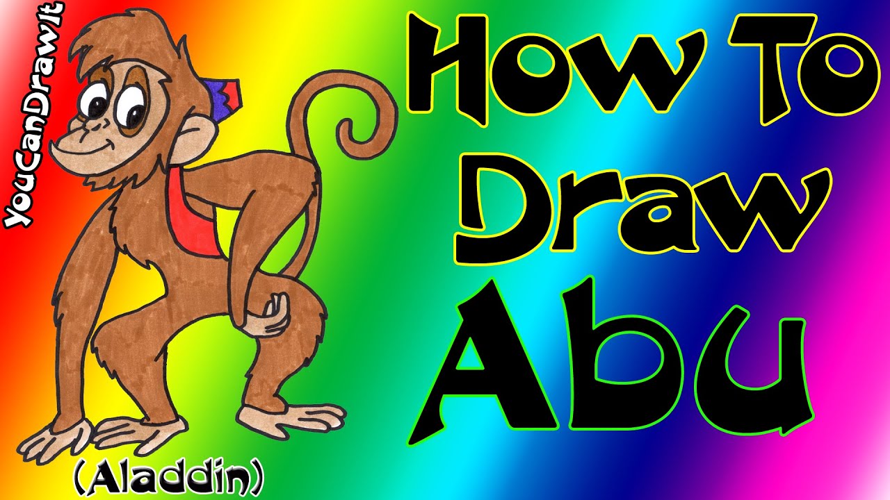 How To Draw Abu from Aladdin YouCanDrawIt ツ 1080p HD - YouTube