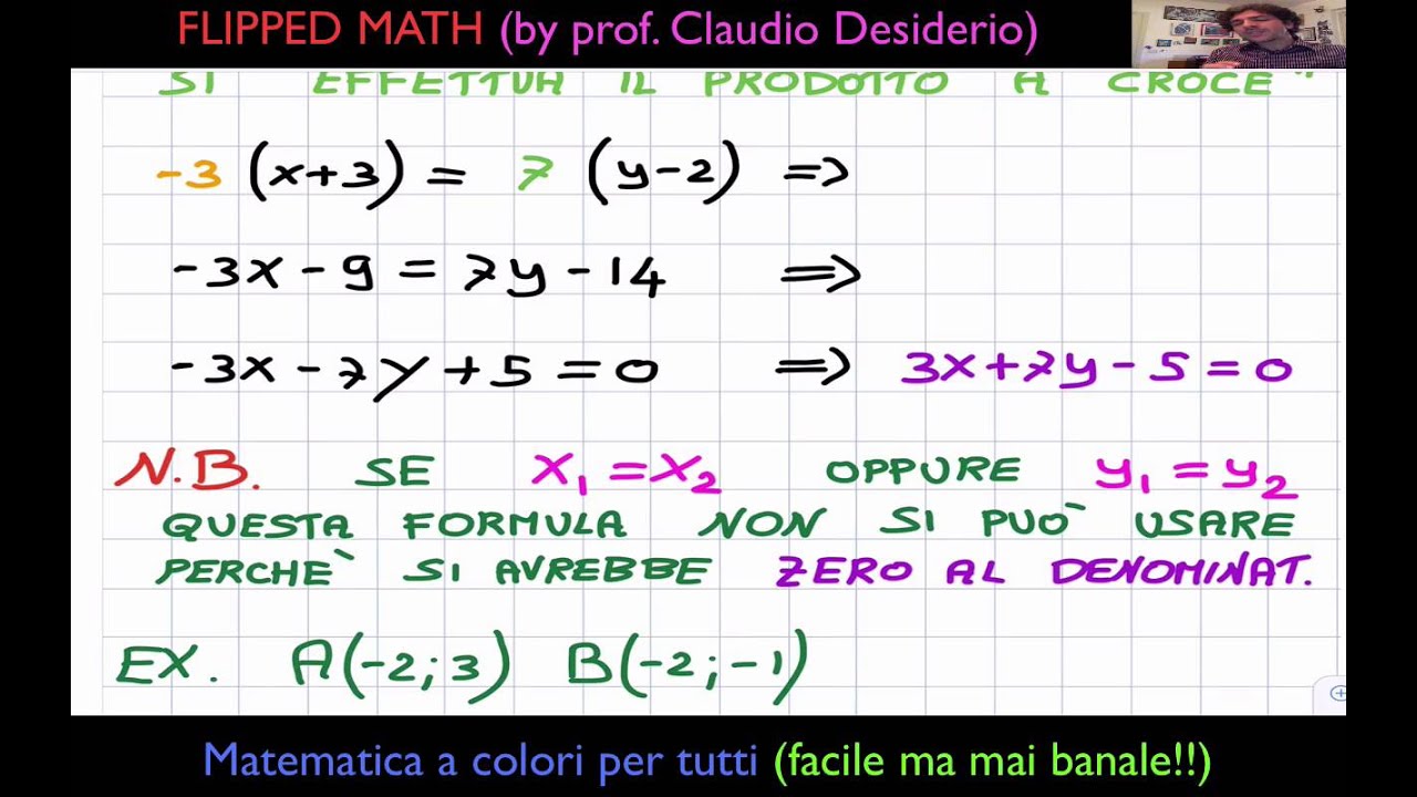 equazione della retta per un punto e per due punti - YouTube