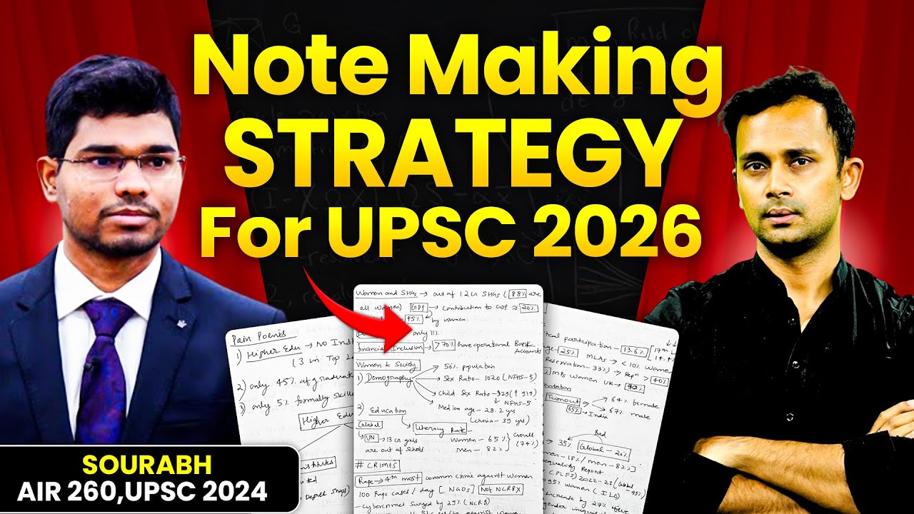 UPSC Toppers Notes Making Strategy for UPSC 2026 | Sourabh AIR 260 UPSC ...