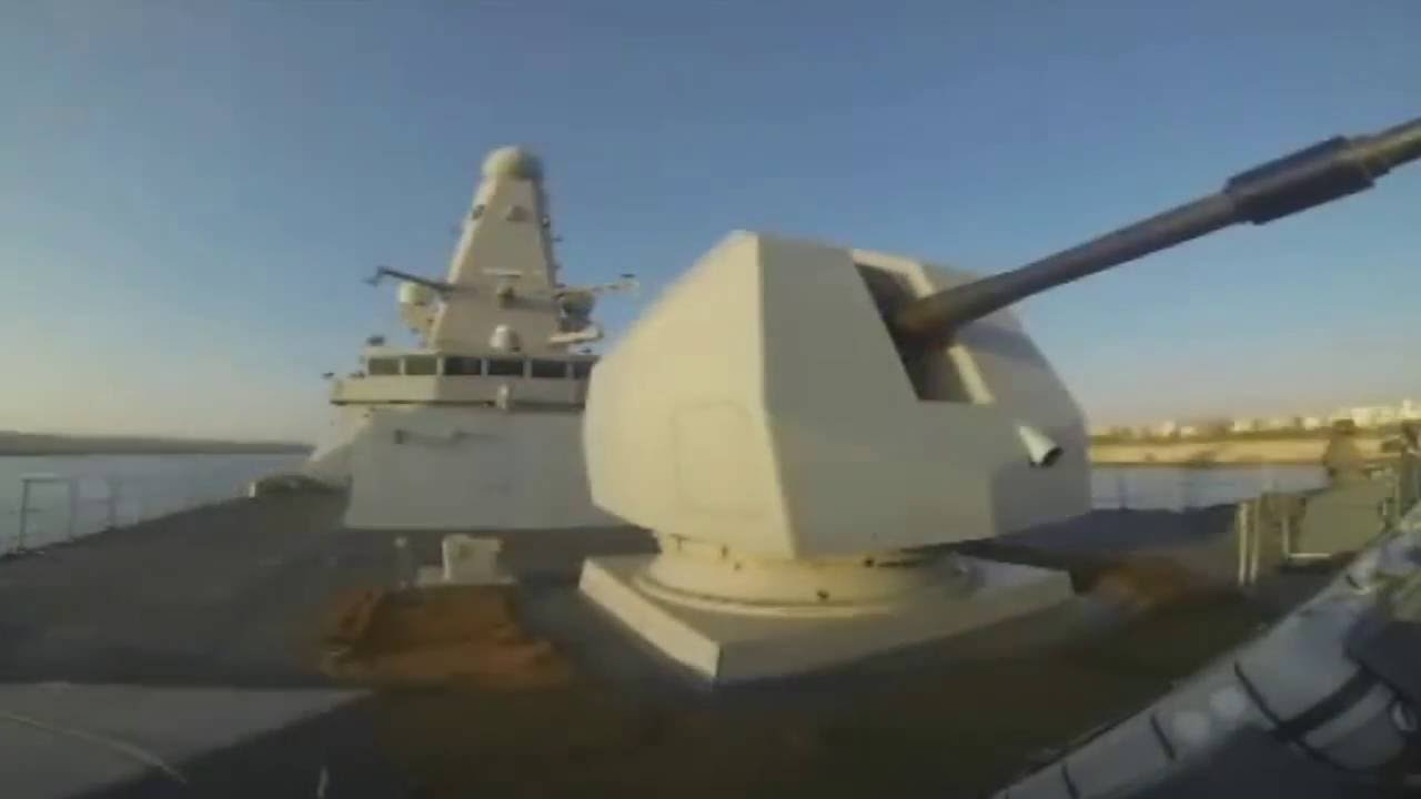 Royal Navy Type 45 Destroyer HMS Dragon (D35) Transits the Suez Canal ...