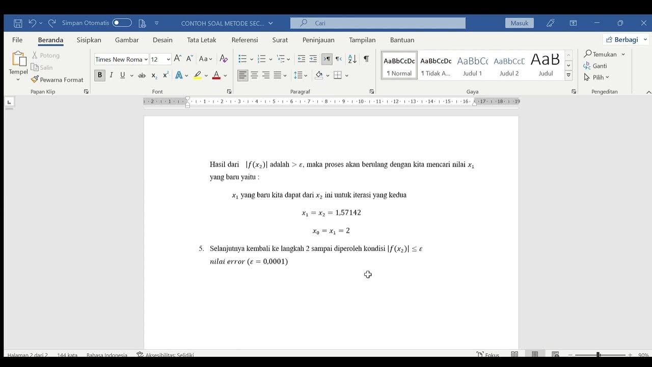 CONTOH SOAL METODE SECANT - YouTube