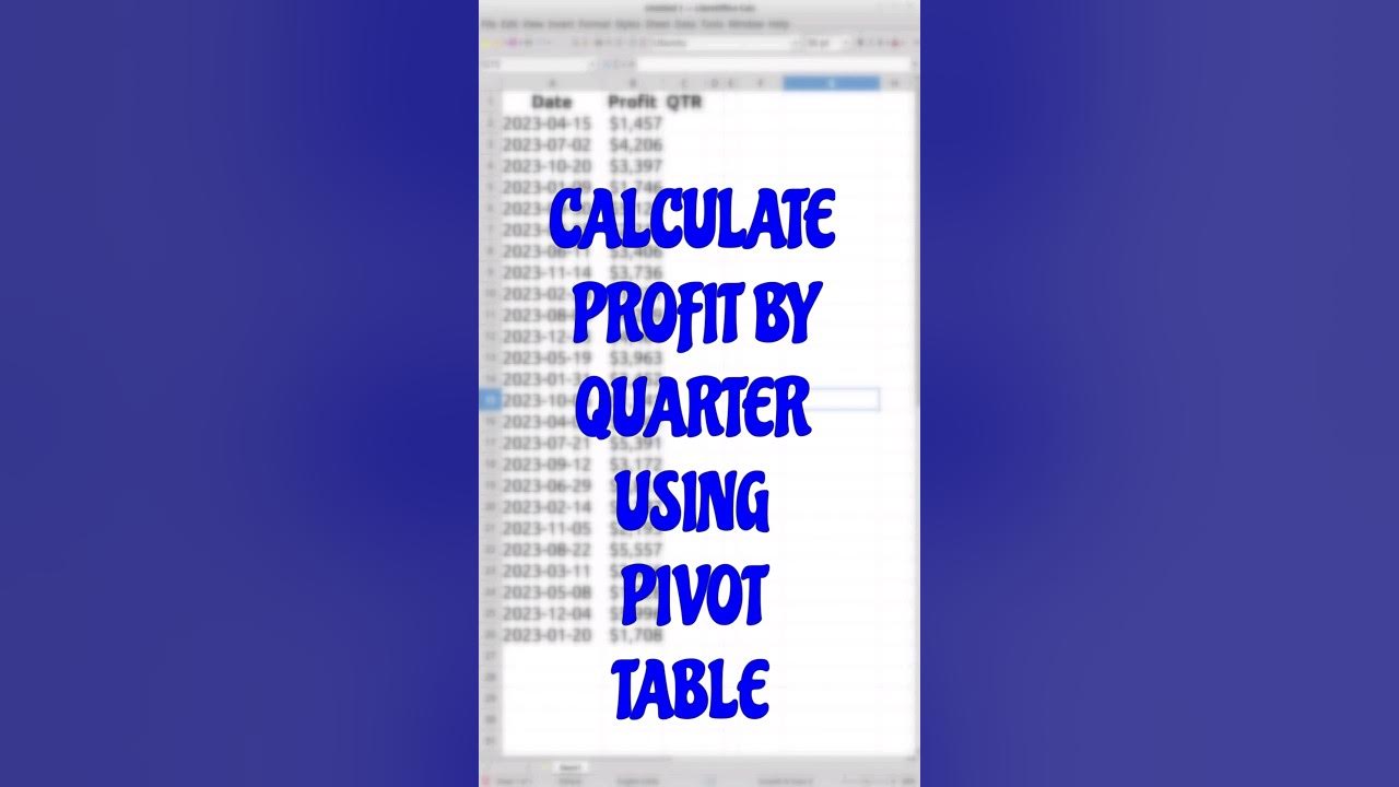 Calculate Profit By Quarter Using Pivot Table Libreoffice Linux Tipsandtricks Youtube