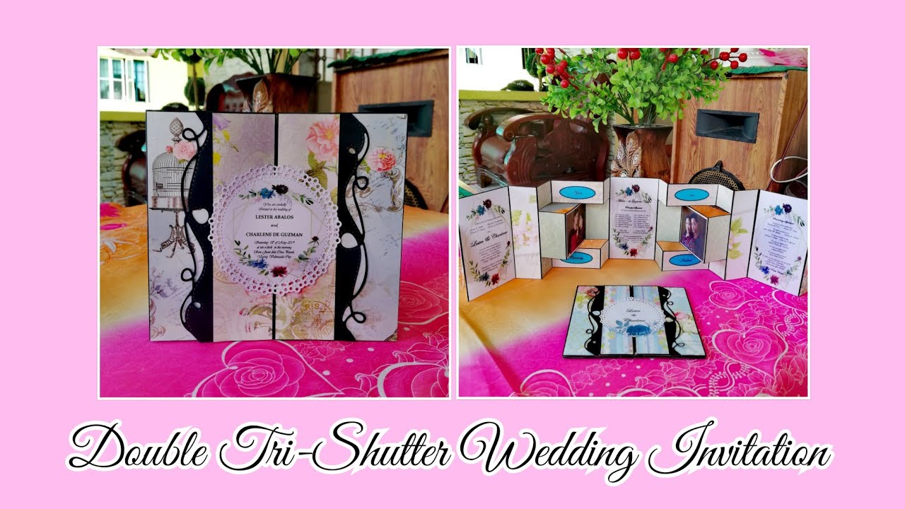How to make Double Tri-Shutter Wedding Invitation | Double Tri-Shutter ...