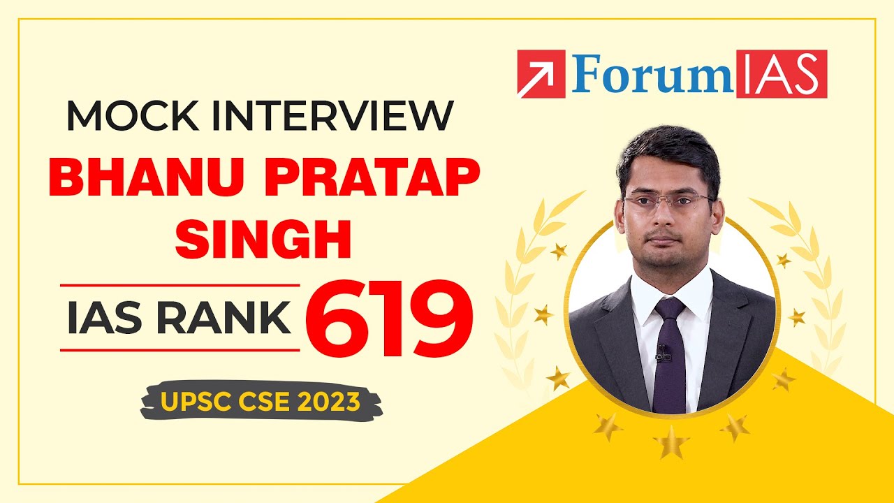 IAS Topper Bhanu Pratap Singh | IAS Rank 619 | UPSC CSE 2023 | Mock ...