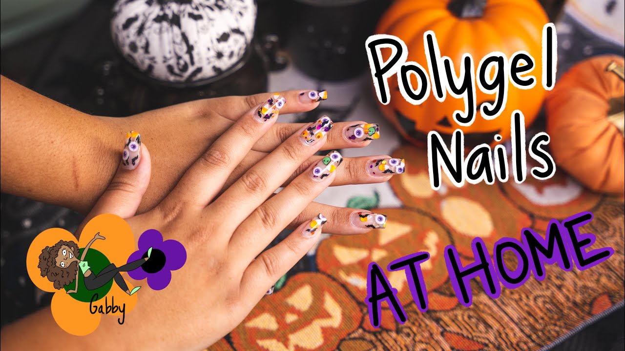 Polygel Halloween Encapsulation | Glass Nails | AT HOME - YouTube