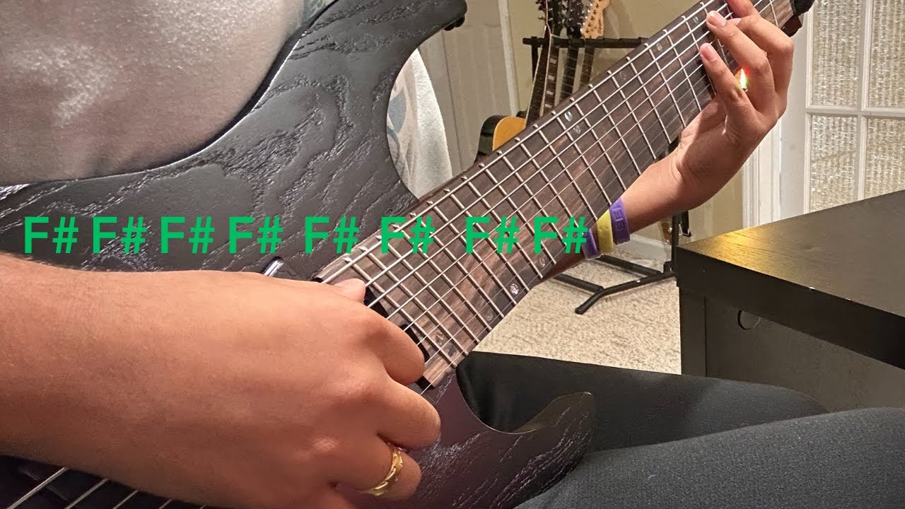 I put my 8 string in F#F#F#F#F#F#F#F# tuning - YouTube