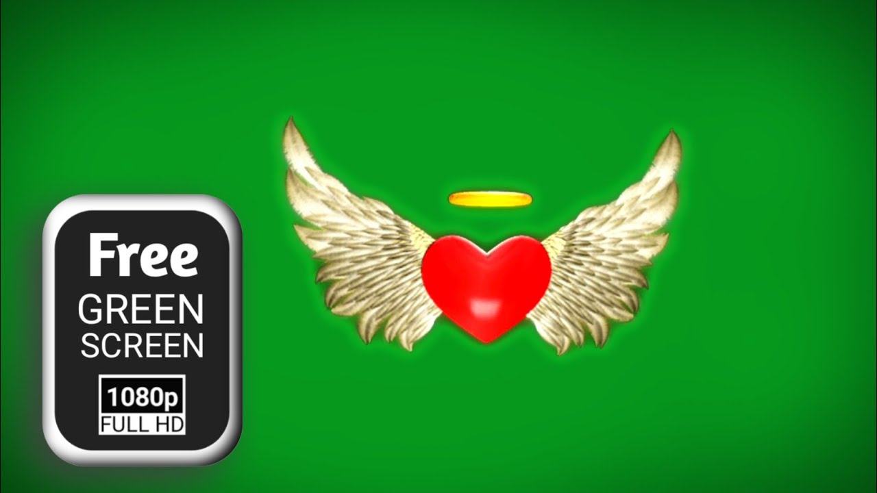 Angel wings flying green screen video | green screen heart for wings ...