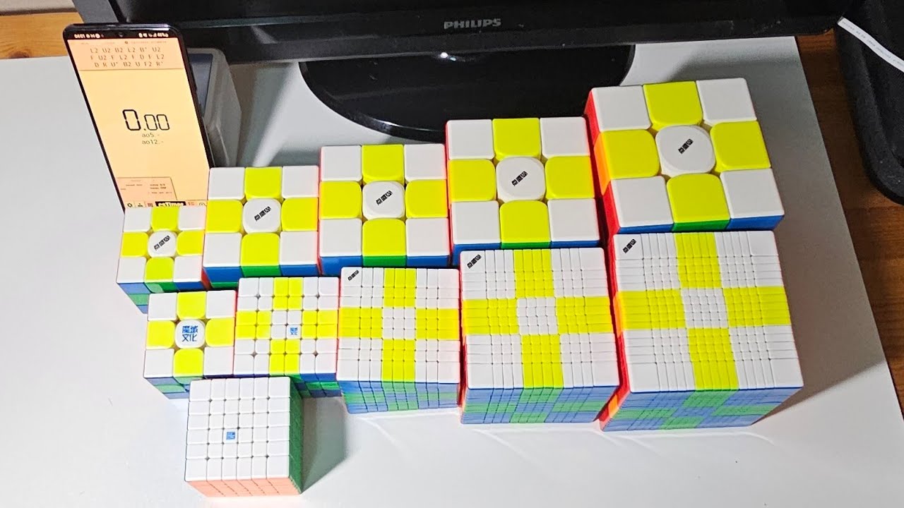 Cubing Grind - 6x6 Session And Solving Rubik's Cubes Of Different Sizes ...