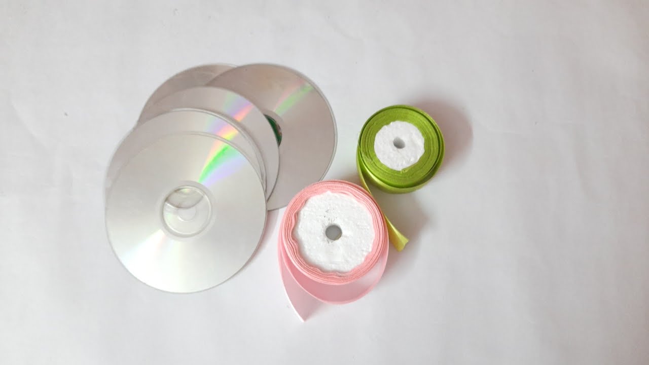 Beautiful Wall decor making with CD and Ribbon / Home decoration idea ...