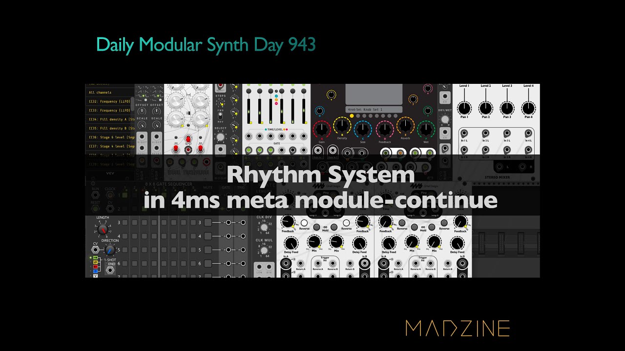 Rhythm System in 4ms meta module continue - Day 943 - YouTube