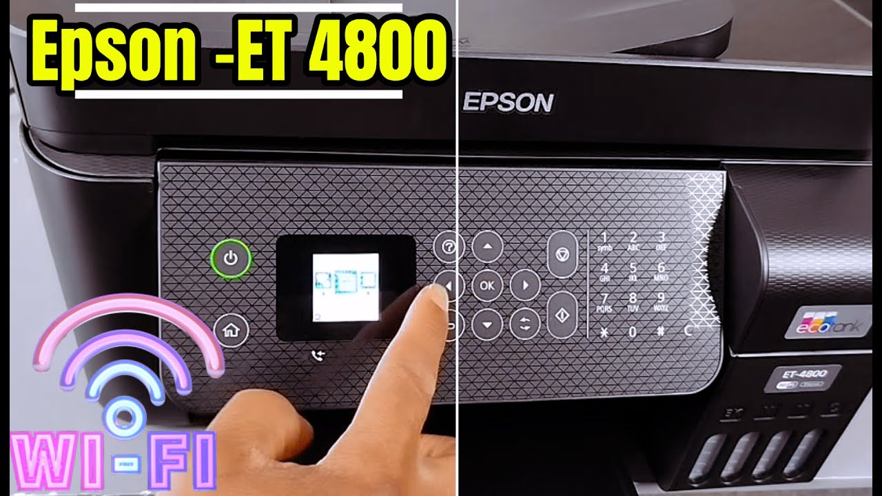 How to Connect Epson EcoTank ET-4800 to Wi-Fi Network and Phone - YouTube