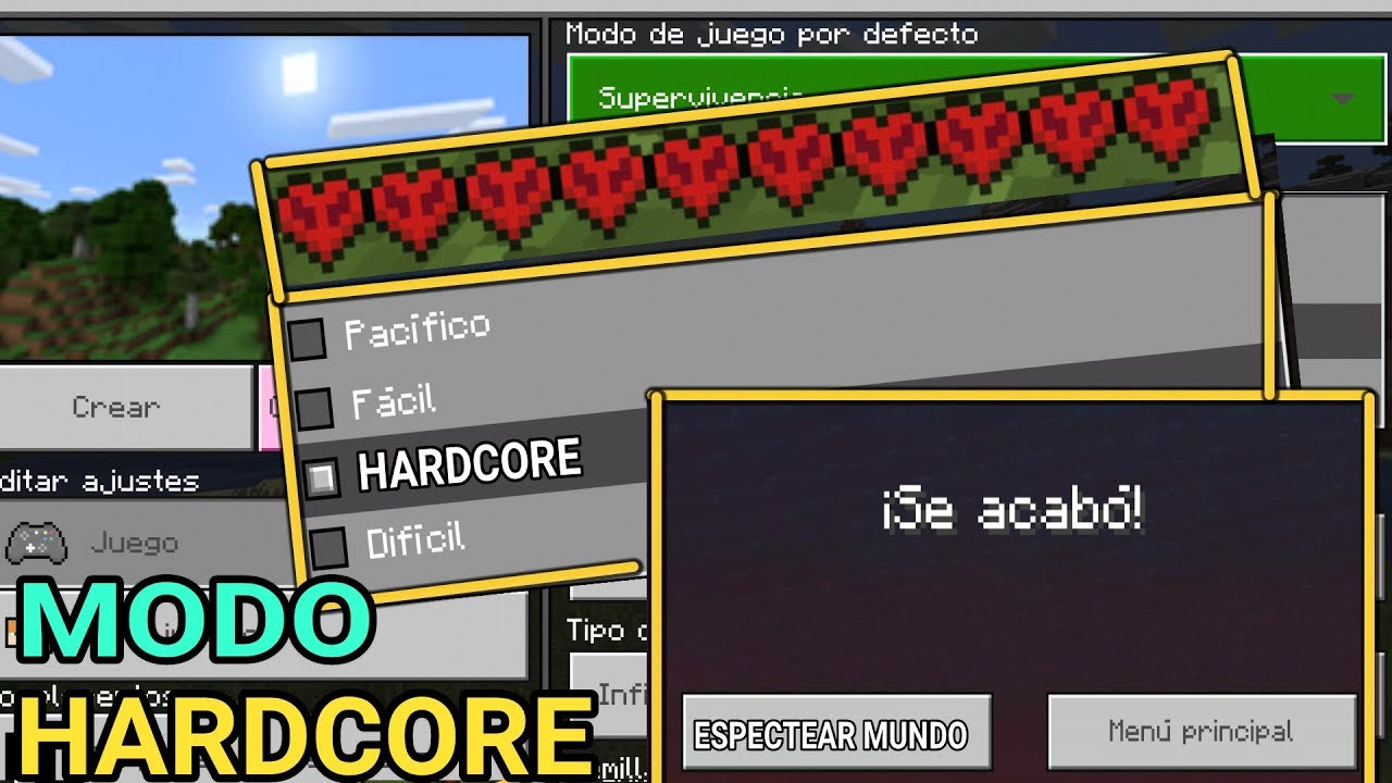 👉 MODO HARDCORE EN MINECRAFT PE 1.14.30 - Hardcore Mode / pack de mods ...