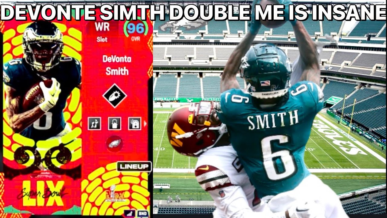 DEVONTE SMITH PLAYING LIKE RANDY MOSS WITH DOUBLE ME MADDEN 25 #shorts ...