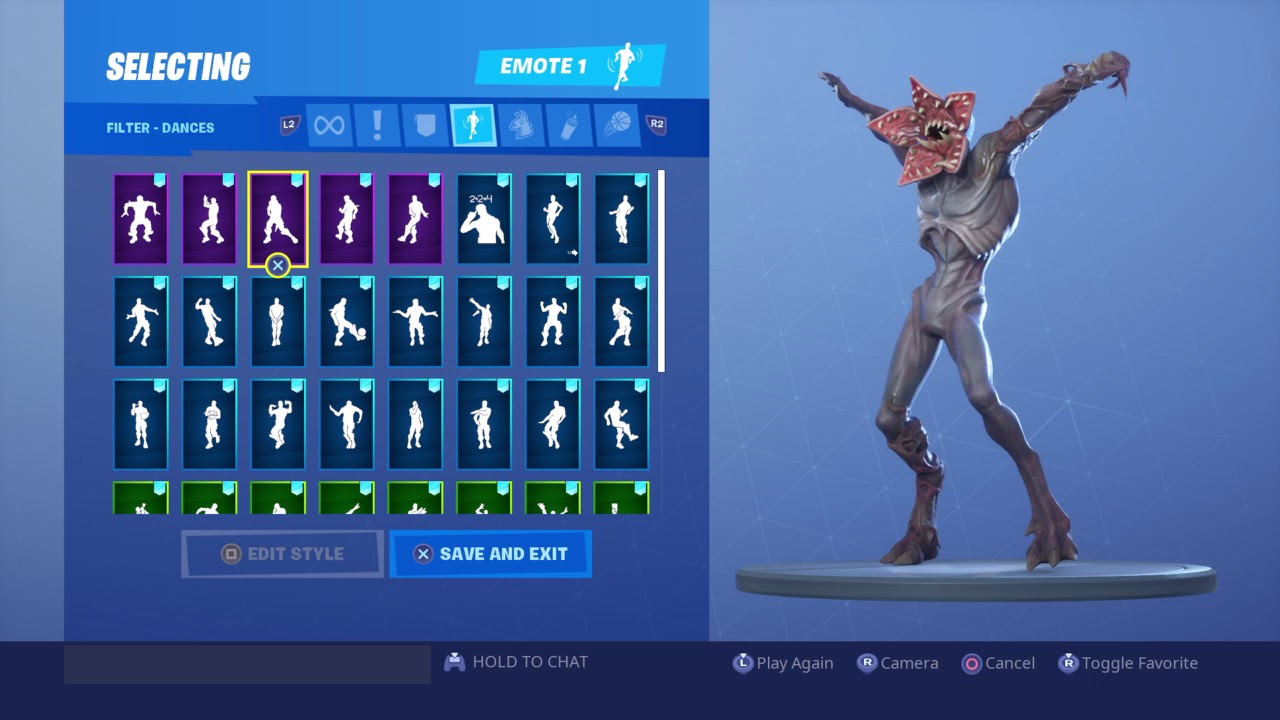 DEMOGORGON + Dances/Emotes AND BACK BLINGS (fortnite) - YouTube
