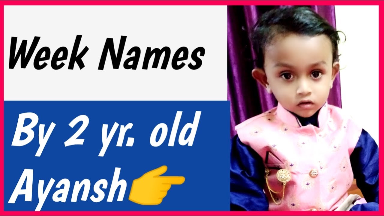 Week names for kids | week names with spelling | week names | week name ...