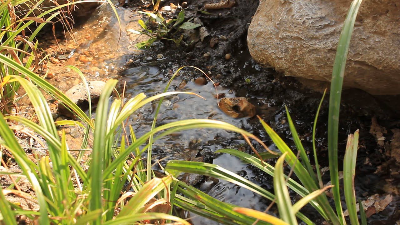 Artificial rock by stream - YouTube