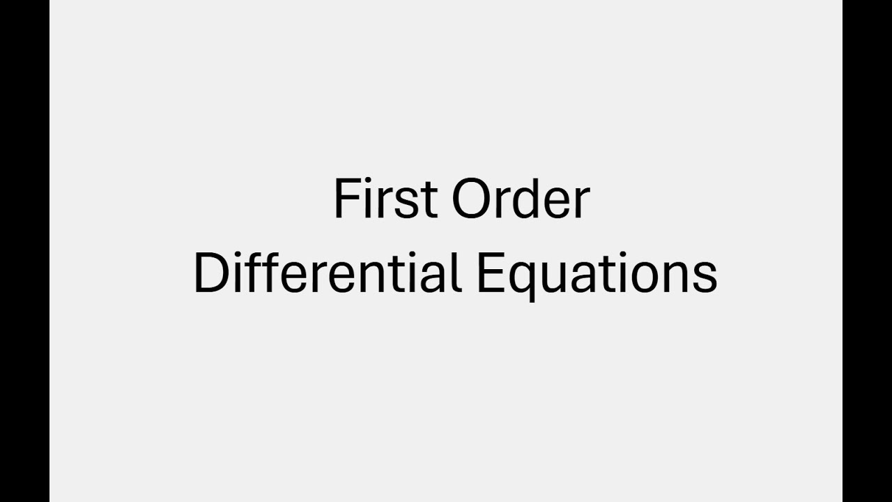 A level Further Maths First Order Differential Equations - YouTube